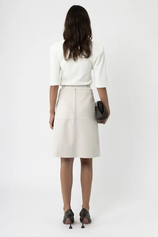 Arakii Belted Leather Skirt