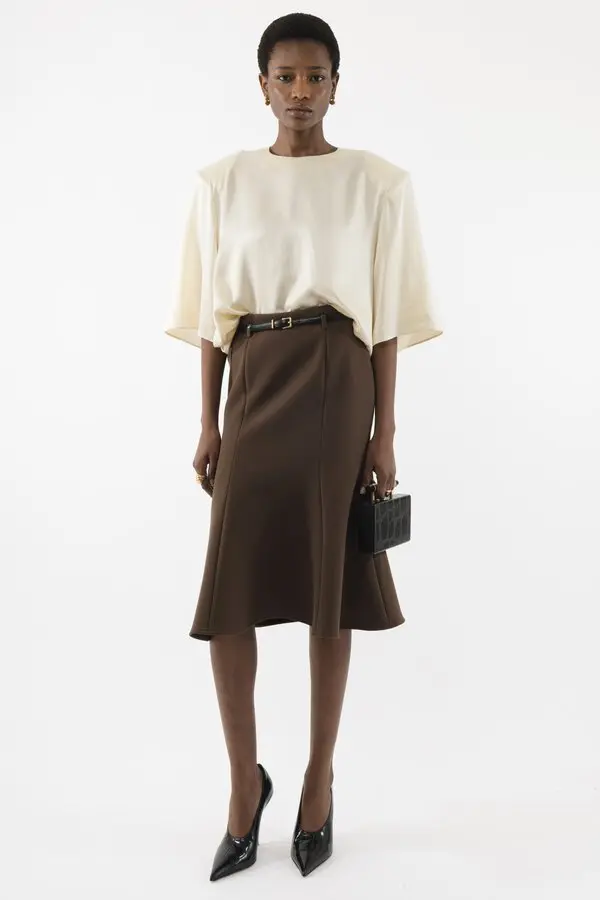 Arakii Sculptured Midi Skirt