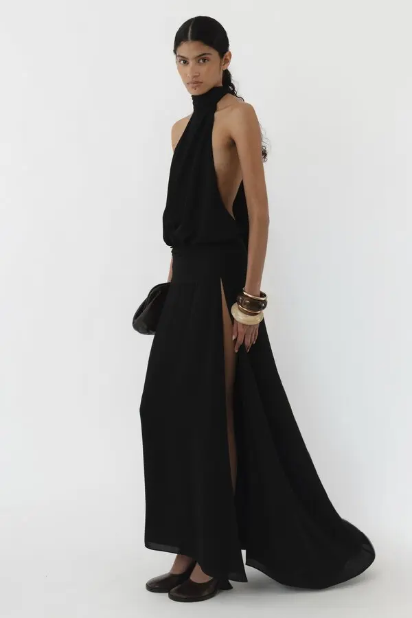 Arakii Deep Back Halter Dress
