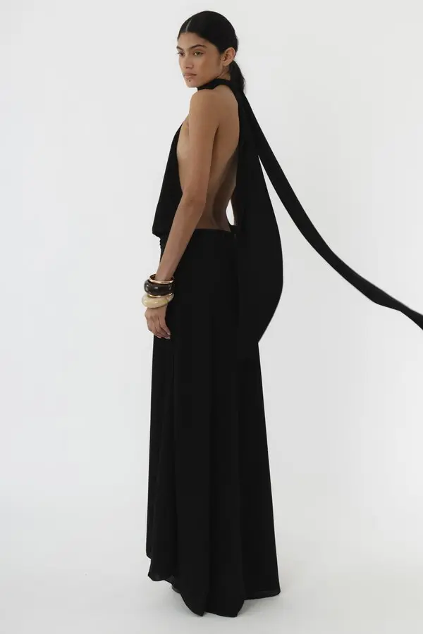 Arakii Deep Back Halter Dress