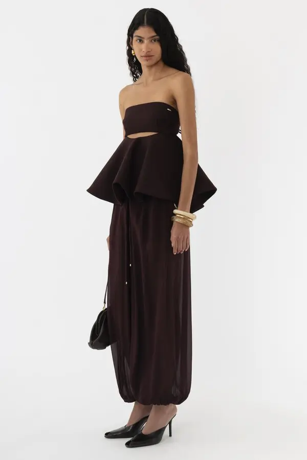 Arakii Tailored Peplum Bandeau Top