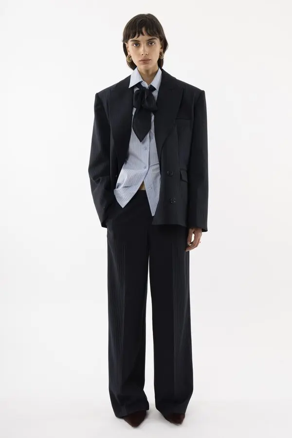Arakii Suit Pants - Navy Stripe