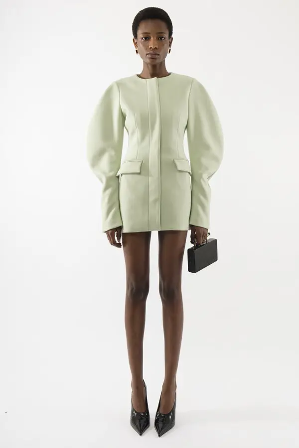 Arakii Sculpted Blazer Dress - Light Green