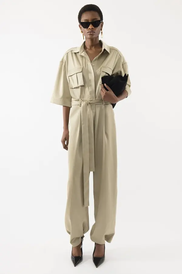 Arakii Short Sleeve Jumpsuit - Pistage Green