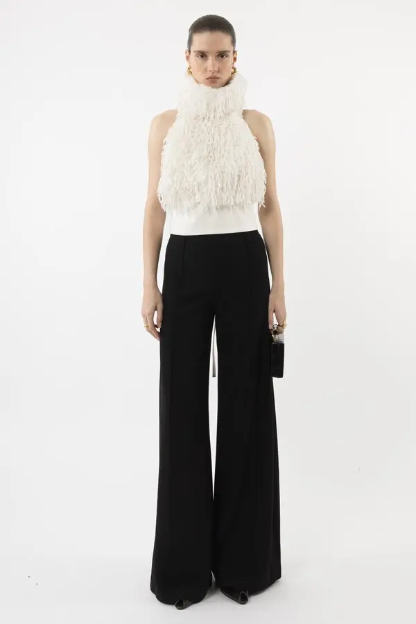 Arakii Feather Halter Top - Off-white