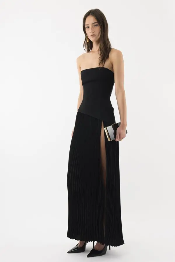 Arakii Pleated Slit Dress