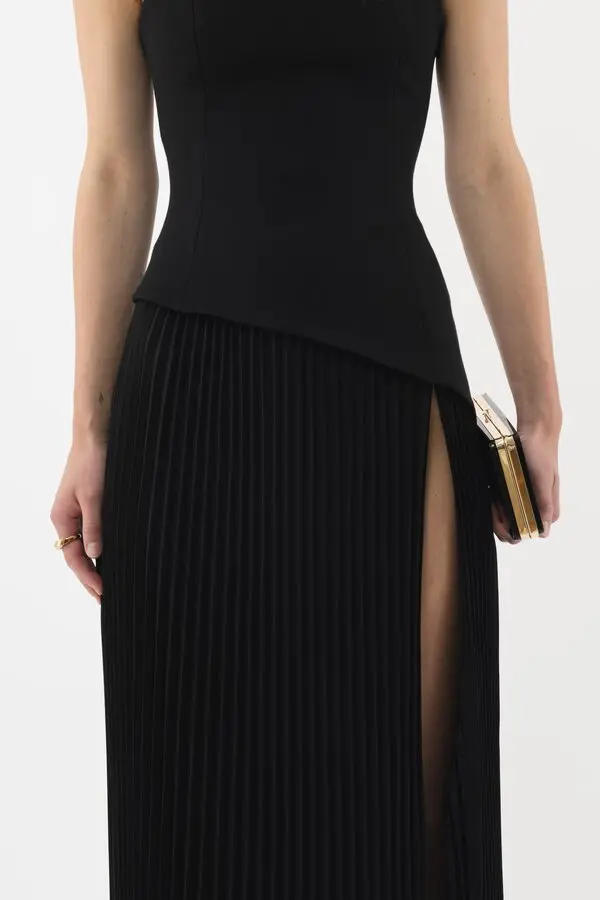 Arakii Pleated Slit Dress