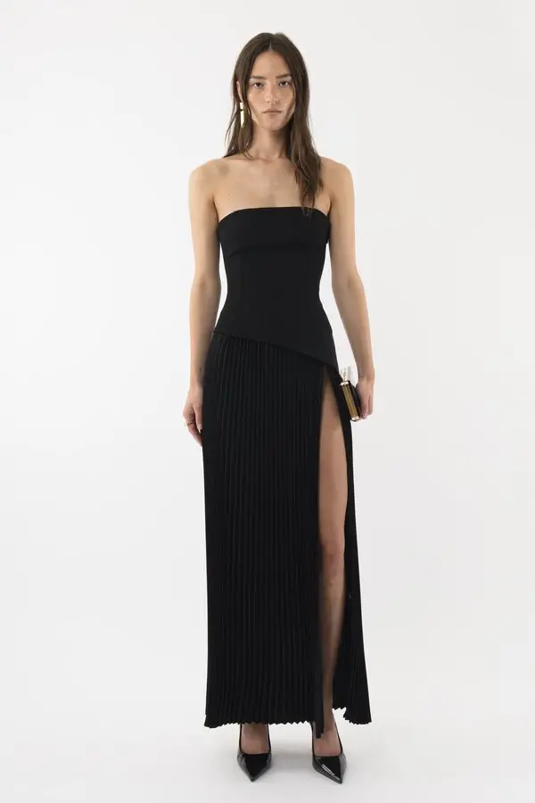 Arakii Pleated Slit Dress