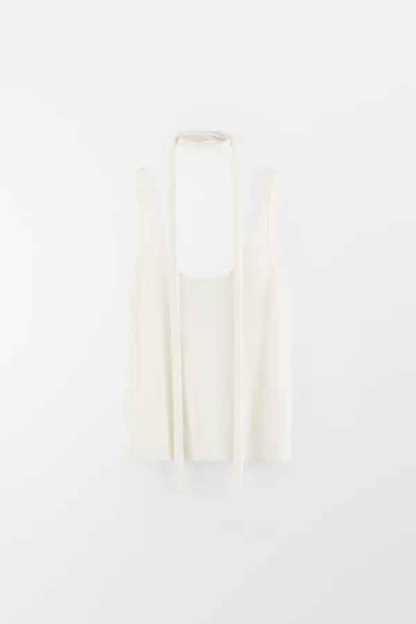 Arakii Mot Scarf Top - Off-white