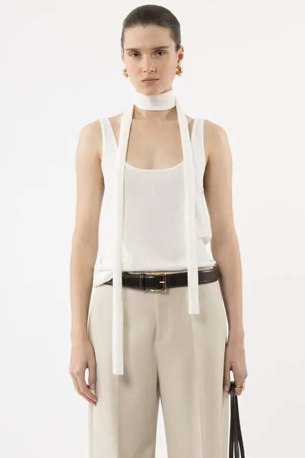 Arakii Mot Scarf Top - Off-white