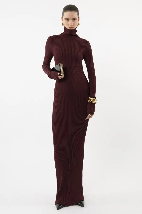 Arakii Open Back Dress - Burgundy