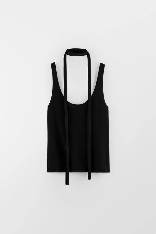 Arakii Mot Scarf Top - Black