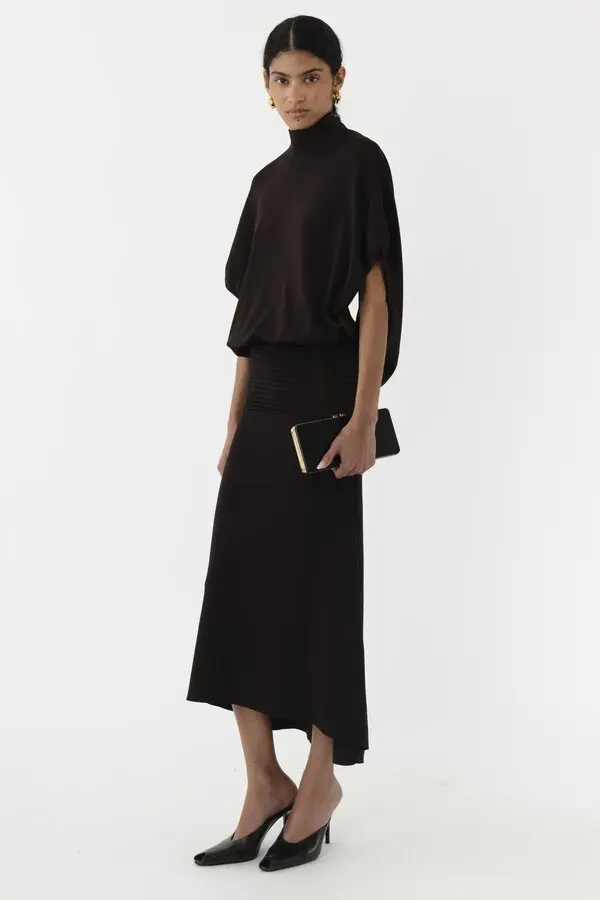 Arakii Mist Midi Dress - Dark Brown