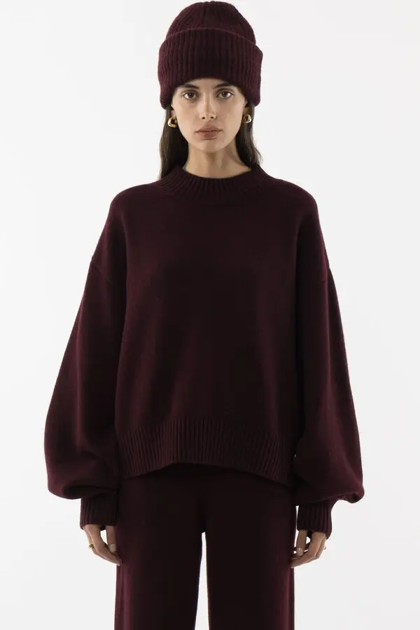 Arakii Knitted Sweater - Burgundy