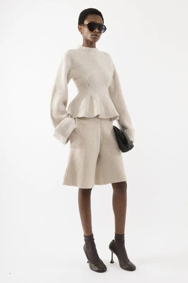 Arakii Heavy Knitted Peplum Turtleneck