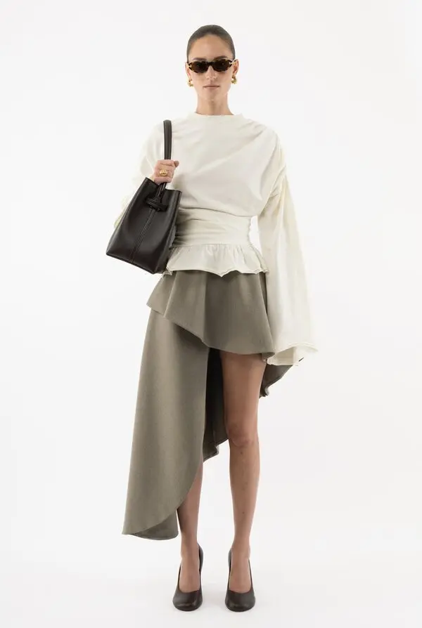 Arakii Draped Long Sleeve Shirt - Off-white