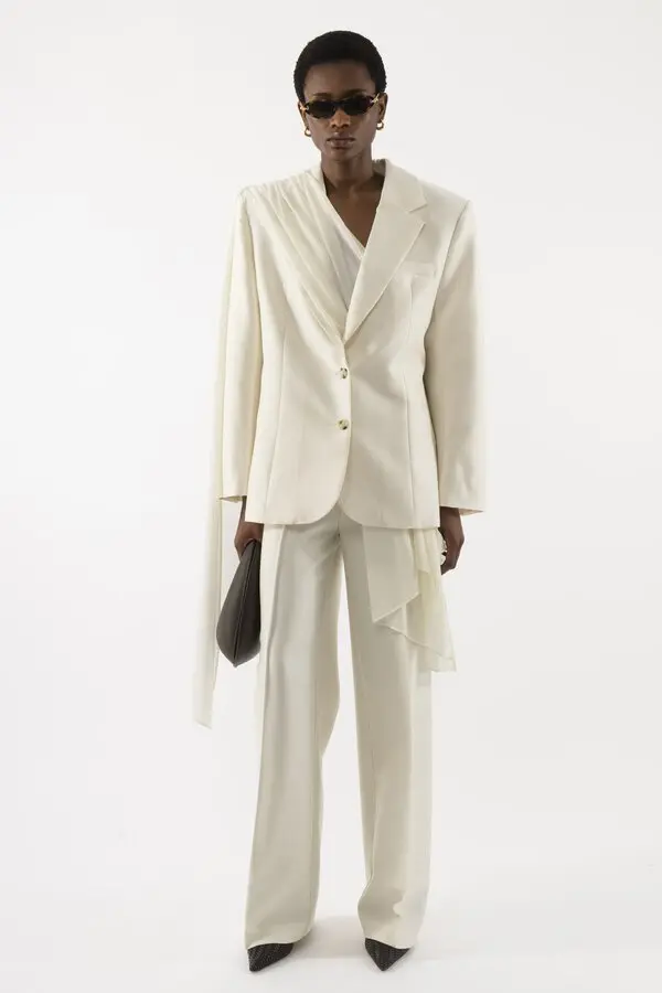 Arakii Oversized Silk Blazer - Off-white