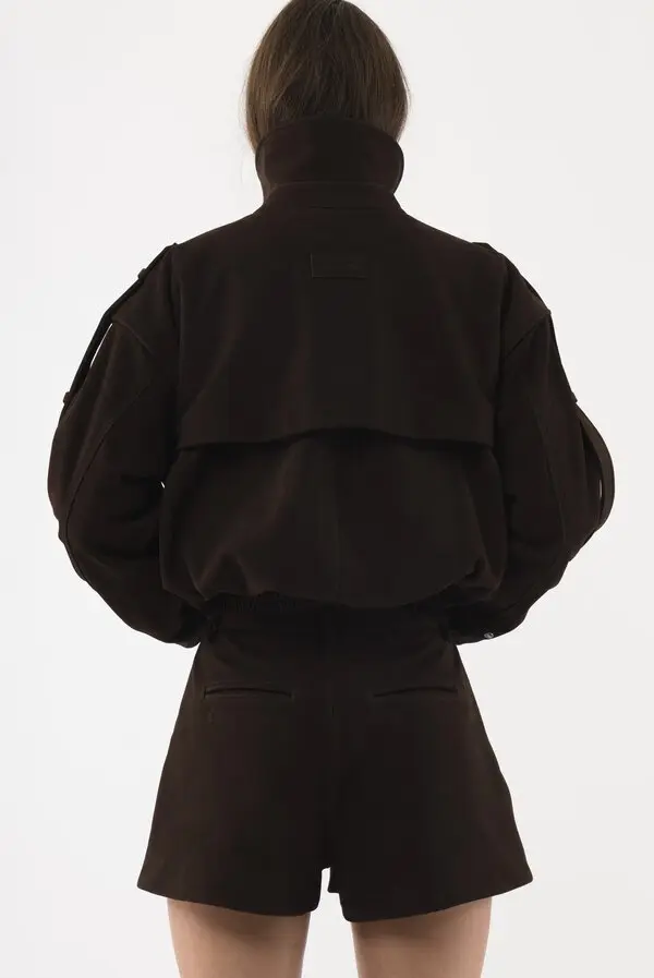 Arakii Pleated Leather Shorts