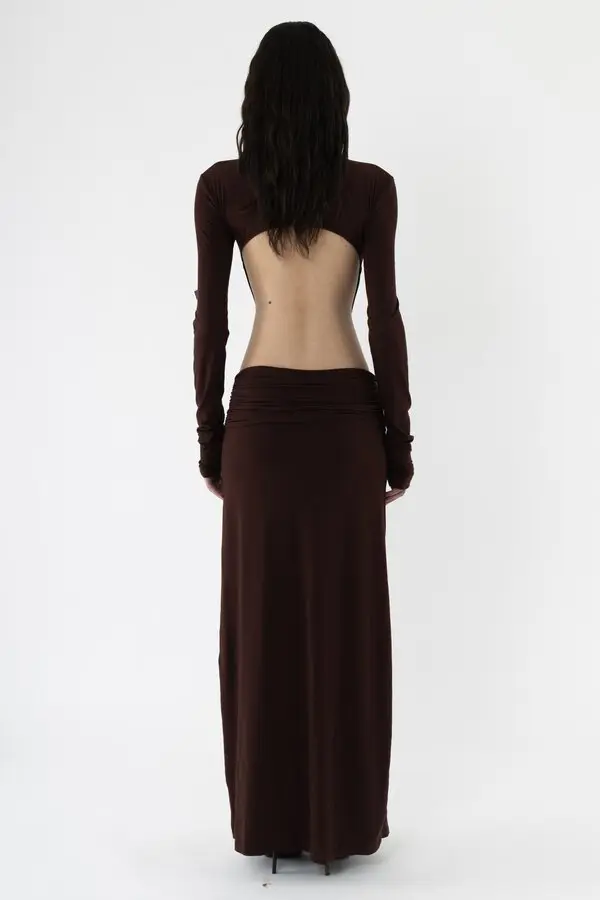 Arakii Jersey Maxi Dress - Brown