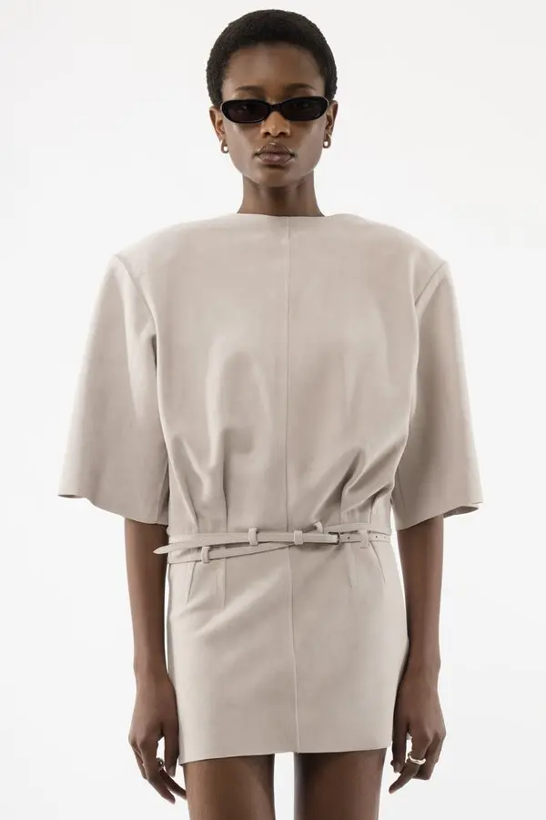 Arakii Belted Suede Dress