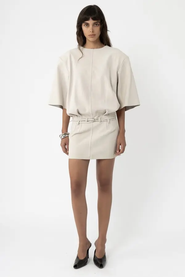 Arakii Belted Suede Mini Dress