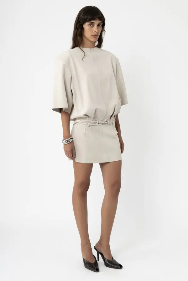 Arakii Belted Suede Mini Dress