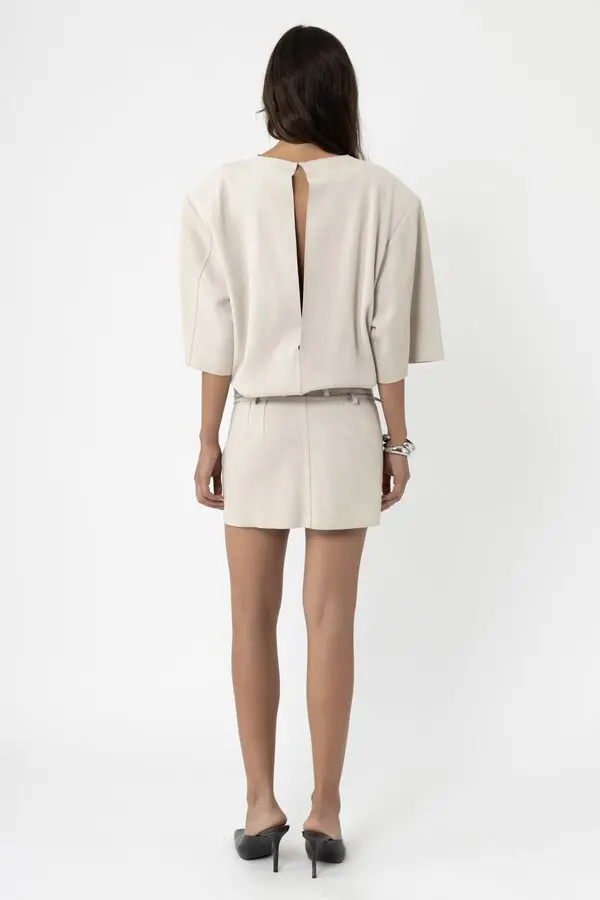 Arakii Belted Suede Mini Dress