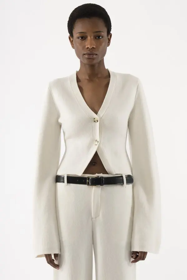 Arakii Tight Waist Cardigan - Off-white