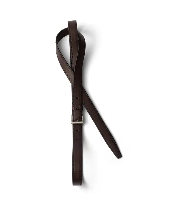Prada Antiqued Leather Belt