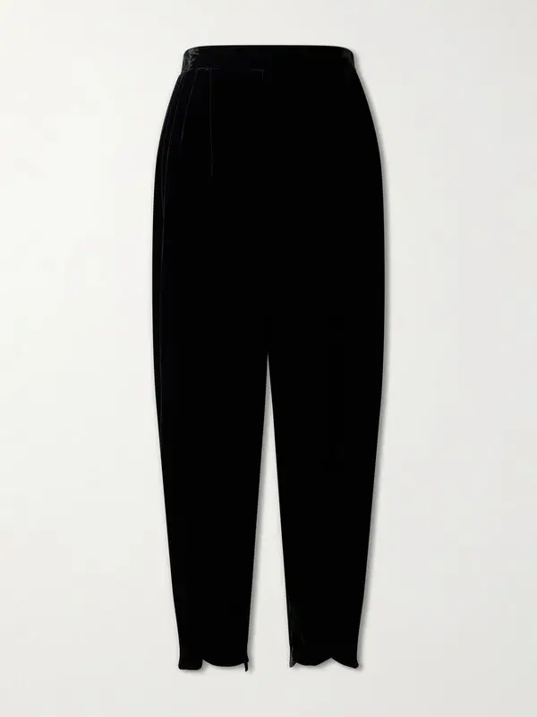 THE ROW Velvet Tapered Pants - Blue