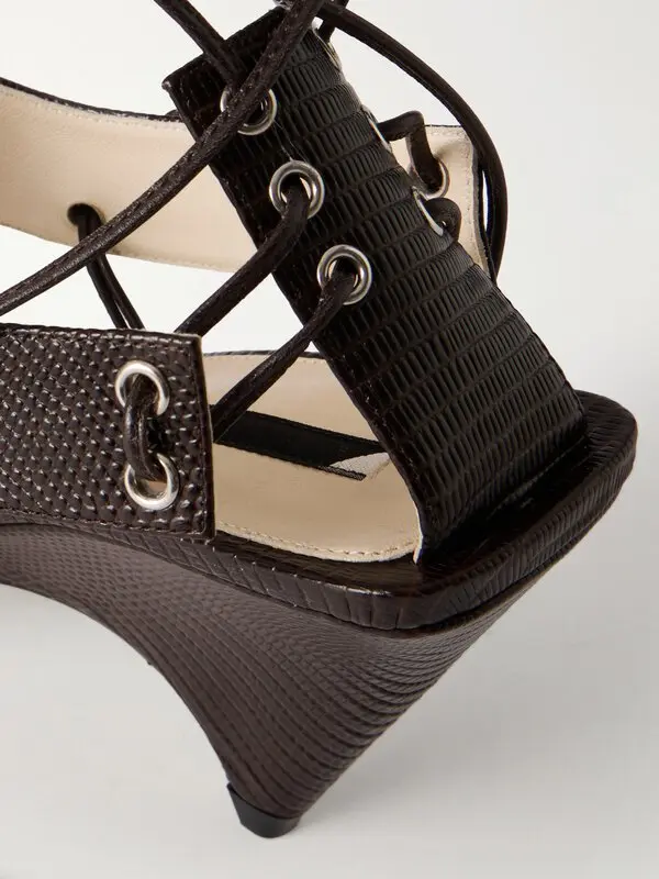 CHRISTEN Edge T-strap 75 Textured Leather Sandals