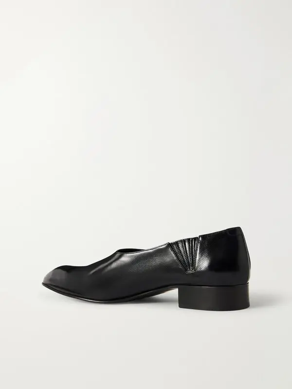Khaite Colt Leather Slip-on Loafers - Black