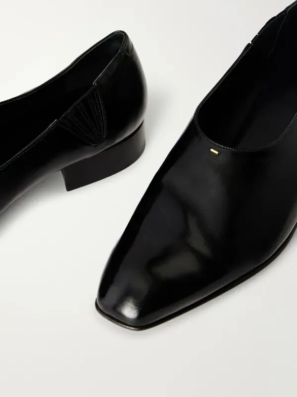Khaite Colt Leather Slip-on Loafers - Black