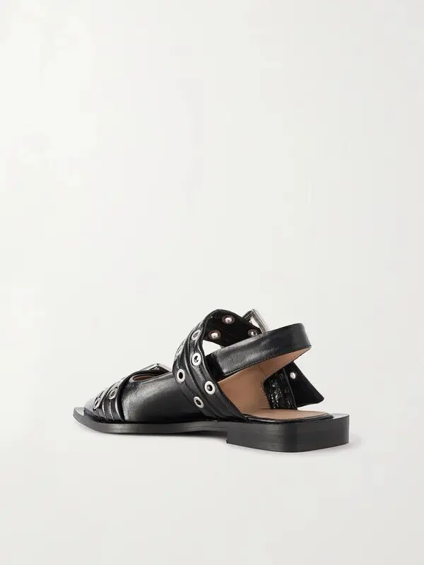 GANNI Embellished Recycled Point-toe Slingback Flats