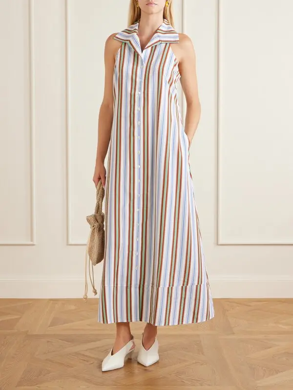 Rosie Assoulin Sleeveless Poplin Midi Dress
