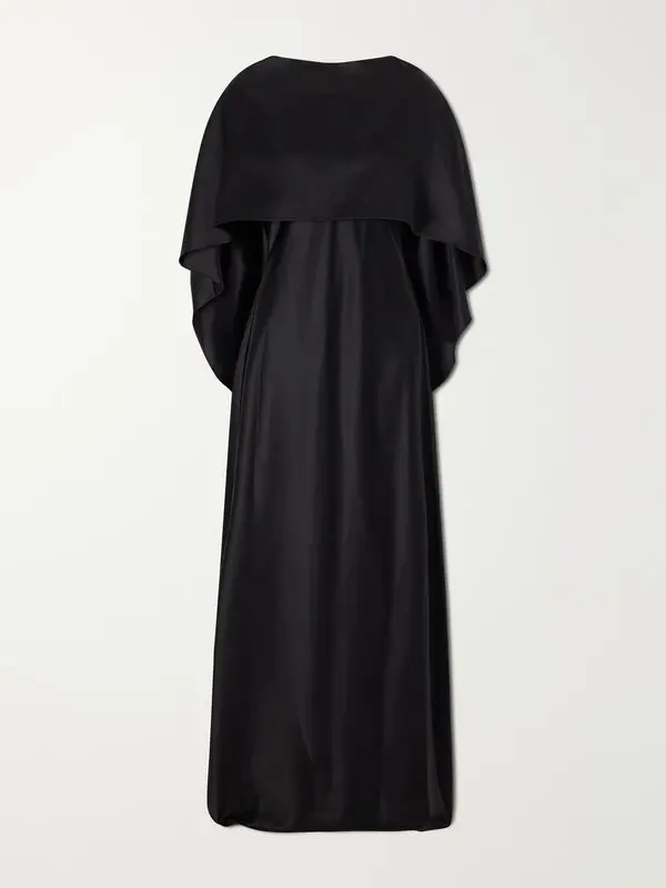 HEIRLOME Anna Silk-satin Maxi Dress - Black