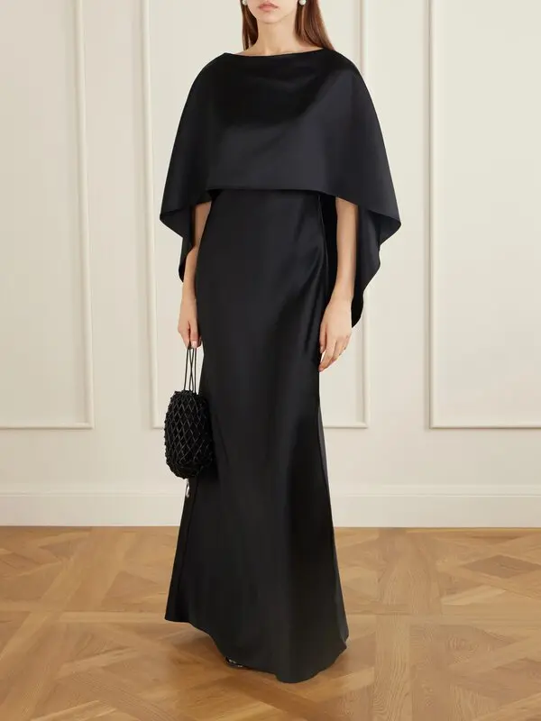 HEIRLOME Anna Silk-satin Maxi Dress - Black