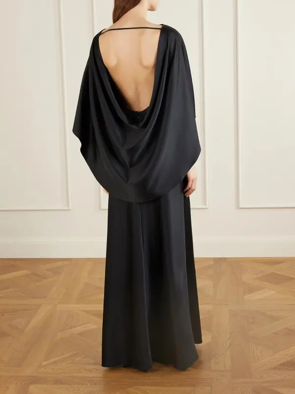 HEIRLOME Anna Silk-satin Maxi Dress - Black
