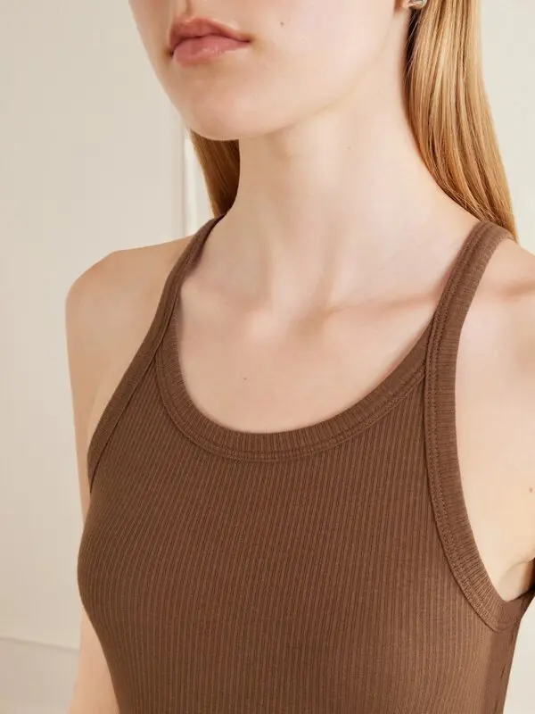 JAMES PERSE Ribbed Cotton-blend Tank