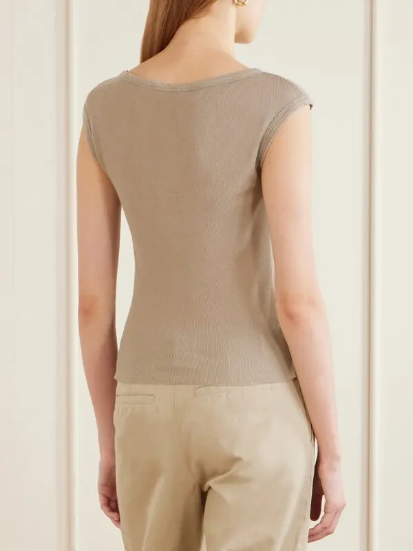 JAMES PERSE Ribbed Cotton And Cashmere-blend Tank