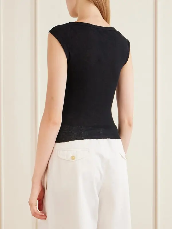 JAMES PERSE Ribbed Cotton And Cashmere-blend Tank