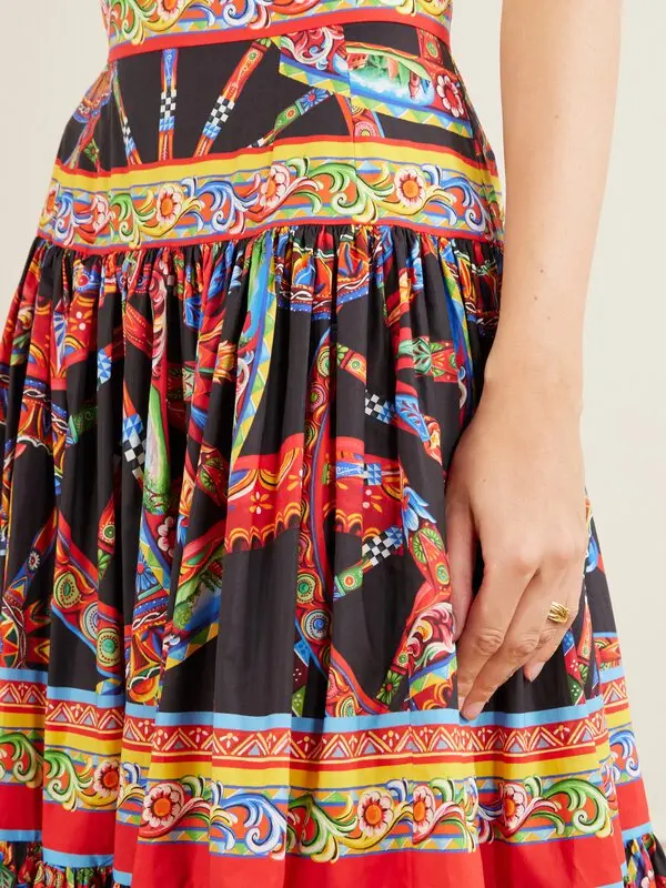 Dolce & Gabbana Carretto Printed Cotton-poplin Maxi Skirt