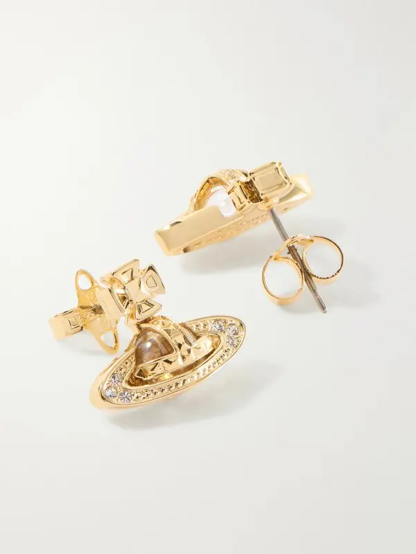 VIVIENNE WESTWOOD Pina Orb Motif Crystal-embellished Earrings - Gold