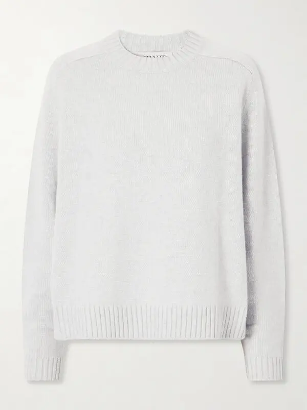 TWP New Jill Ribbed-detail Cashmere-knitted Sweater - Neutrals