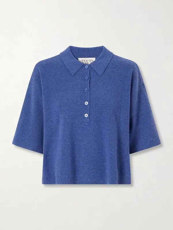 TWP Cashmere-knitted Polo Shirt - Blue