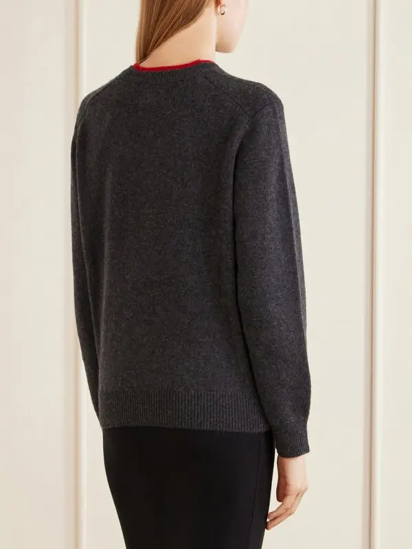 Loulou De Saison Otis Ribbed Cashmere Crew Neck Sweater - Gray