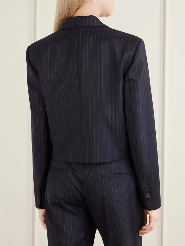 NILI LOTAN Swan Striped Wool-blend Blazer