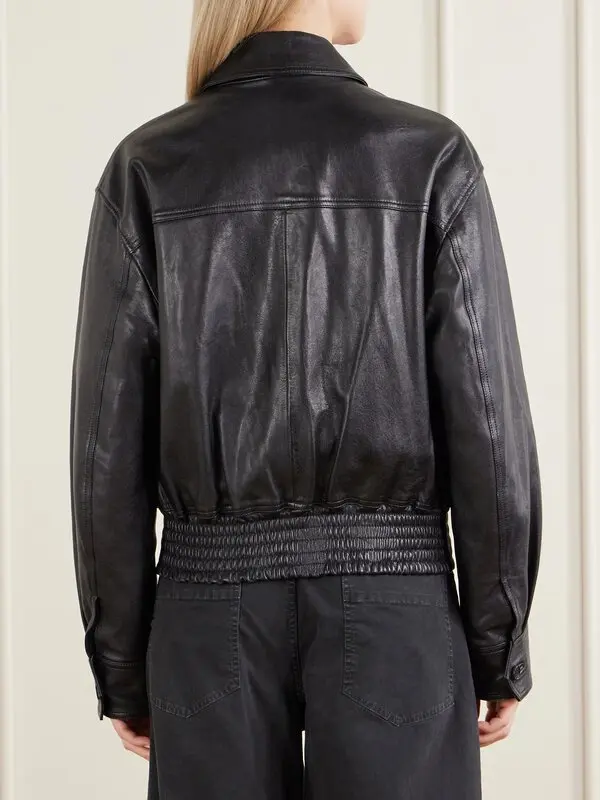 NILI LOTAN Aime Leather Bomber Jacket