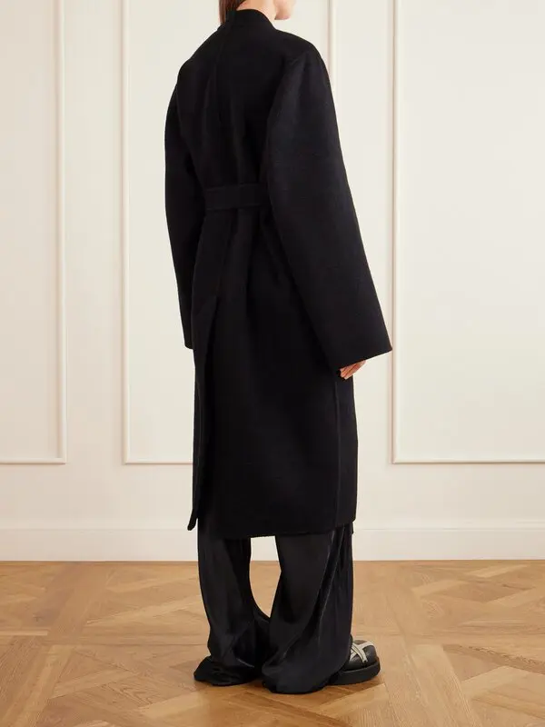 Rick Owens Dagger Belted Cashmere Coat