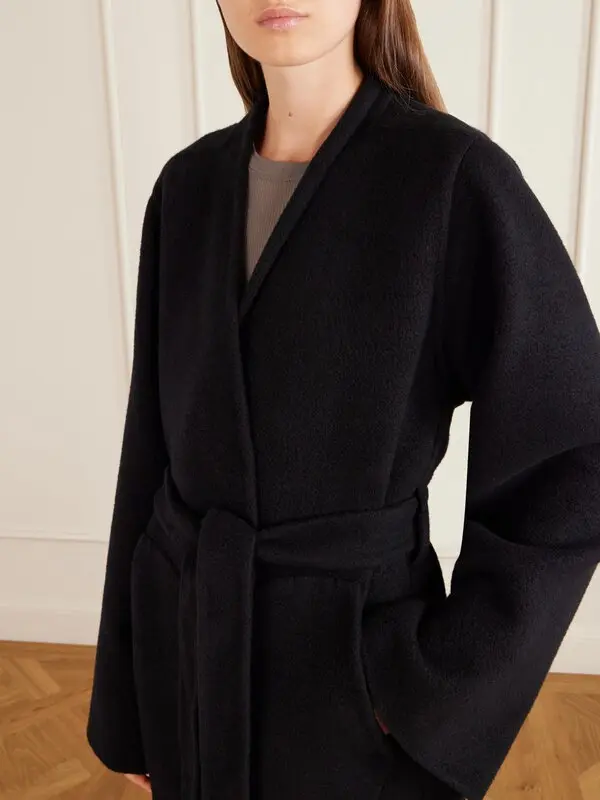 Rick Owens Dagger Belted Cashmere Coat